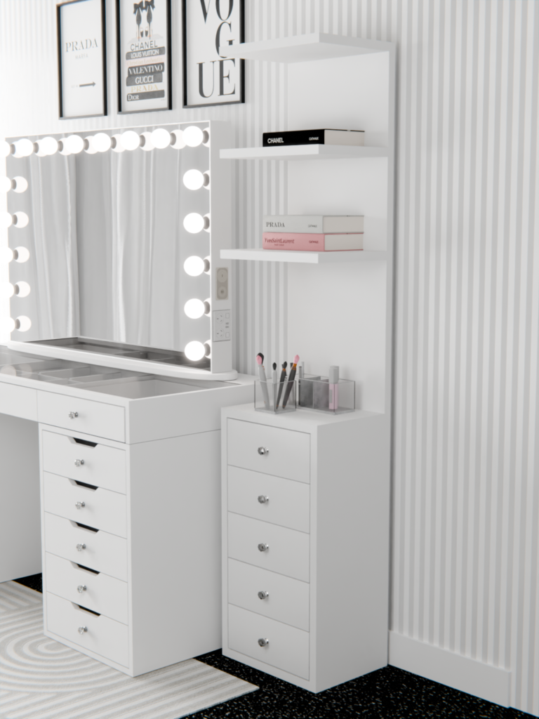 Hollywood Vanity Set - Elegant Dressing Tables Without Mirrors