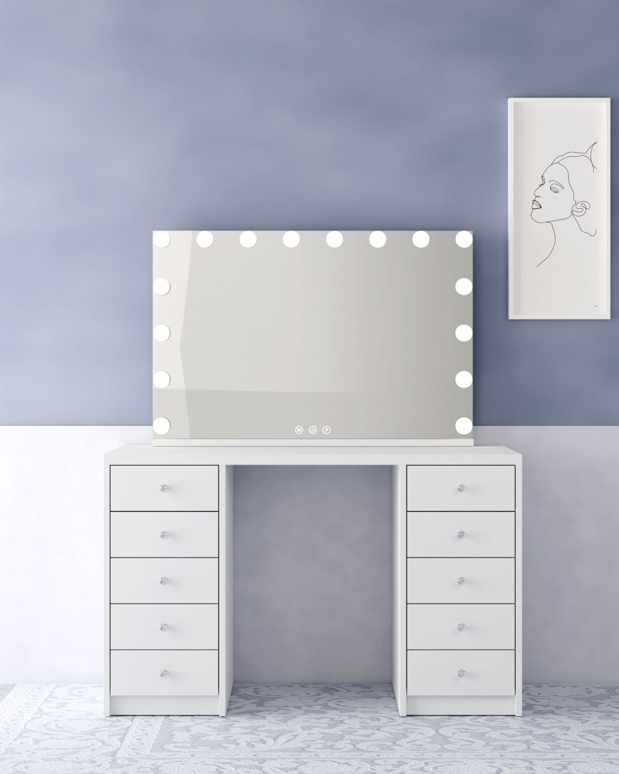 Hollywood Makeup Vanity And Dressing Table in New Zealand